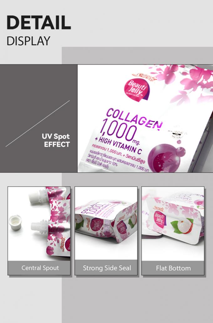 LDPE Beverage Jolly Sachet Packaging 1000mg Liquid With Central Spout