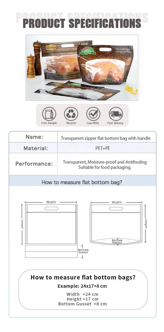 Roast Chicken Packaging bag with Zipper Window Anti fog Heat barrier ...