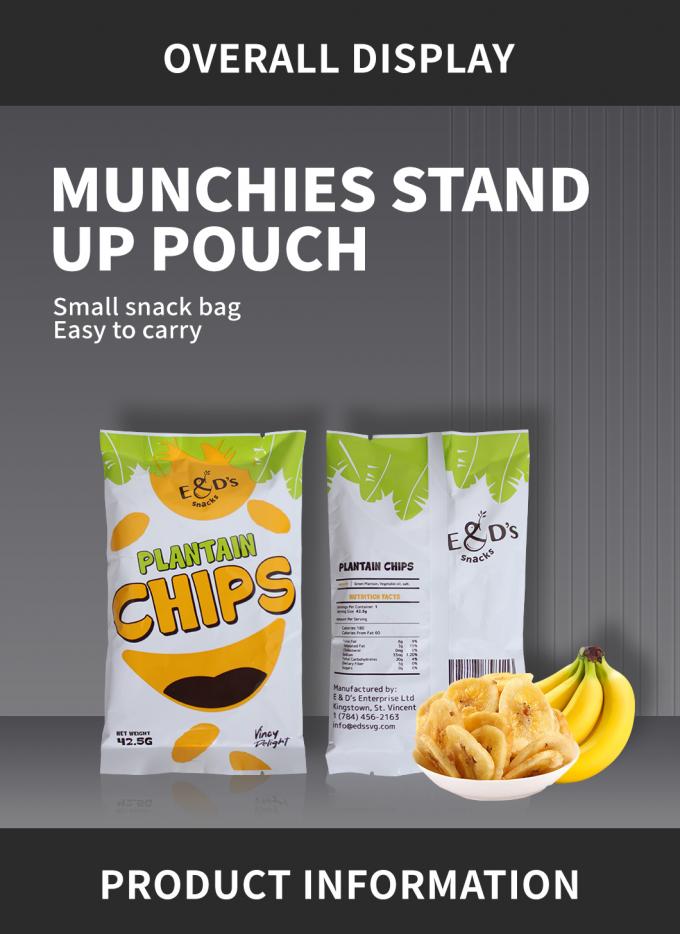 Heat Seal Ziplock Dry Fruit Plastic Packaging Bag Pouch For Banana Chips