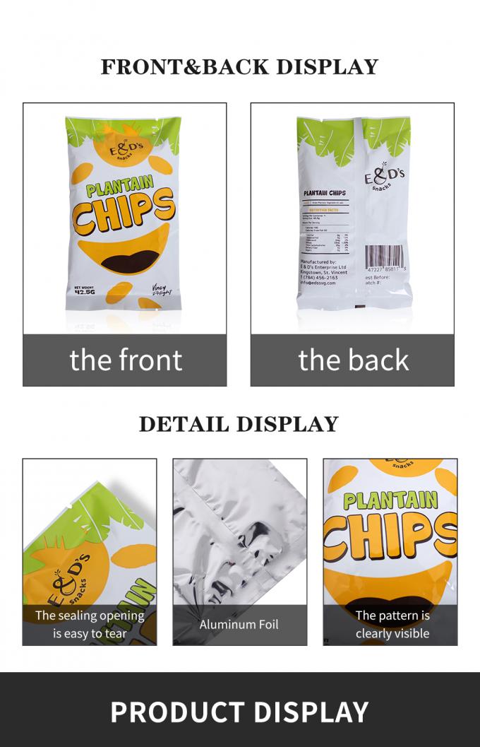 Heat Seal Ziplock Dry Fruit Plastic Packaging Bag Pouch For Banana Chips
