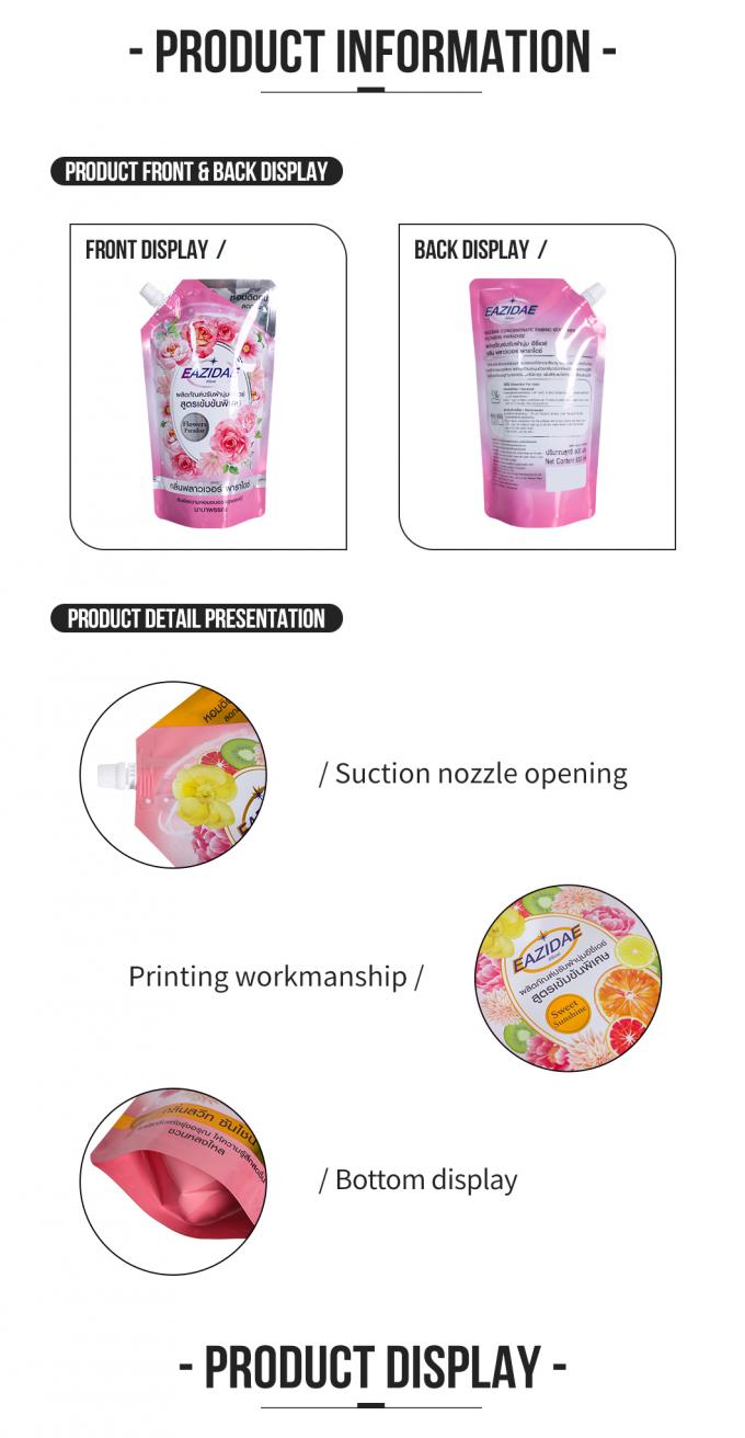 Portable Stand Up Detergent Packaging Pouch
